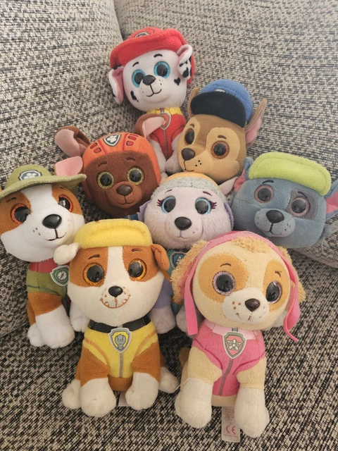 PAW PATROL TY Mini Boos Plush Beanie Soft Toys x 8 - COMPLETE SET ...