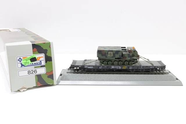 H0 ROCO MINITANKS 826 DB Schwerlastwagen Panzer Güterwagen boxcar DC OVP M126 EUR 14,33 ...