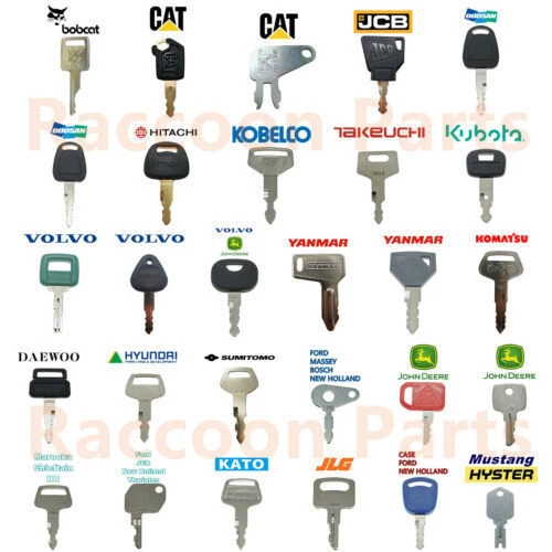 28 EXCAVATOR PLANT Digger Keys Master Set BOBCAT KUBOTA HITACHI JCB ...