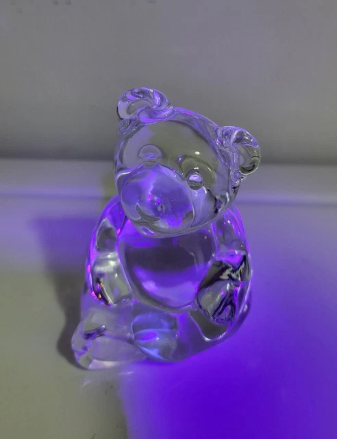 PRINCESS HOUSE TEDDY Bear 24% Lead Crystal Glass Figurine Pet ...