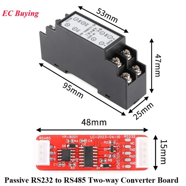 RS232 TO RS485 Converter Board Two-way Communication Module RS-232 to ...