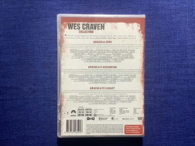 DRACULA COLLECTION 1-3 Wes Craven Boxset (DVD) Horror Vampires - Region ...