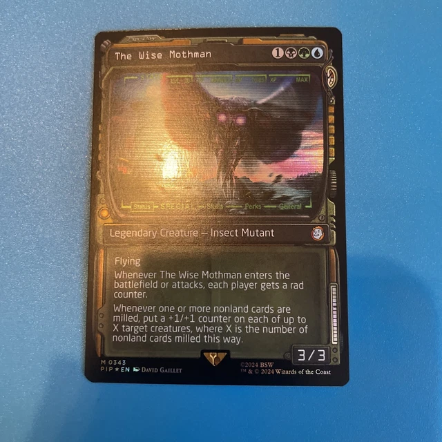 FOIL THE WISE MOTHMAN (SHOWCASE) Universes Beyond: Fallout Magic MTG ...