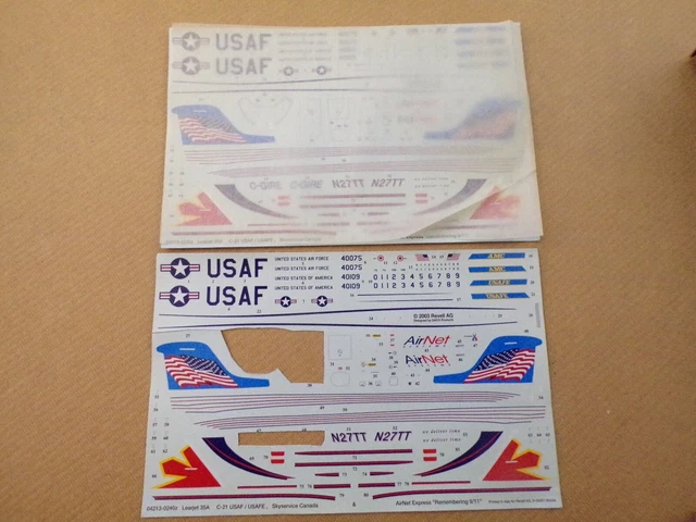TWO DECAL SHEET from Revell 1:48 Learjet 35A model kit 04213 £9.50 ...