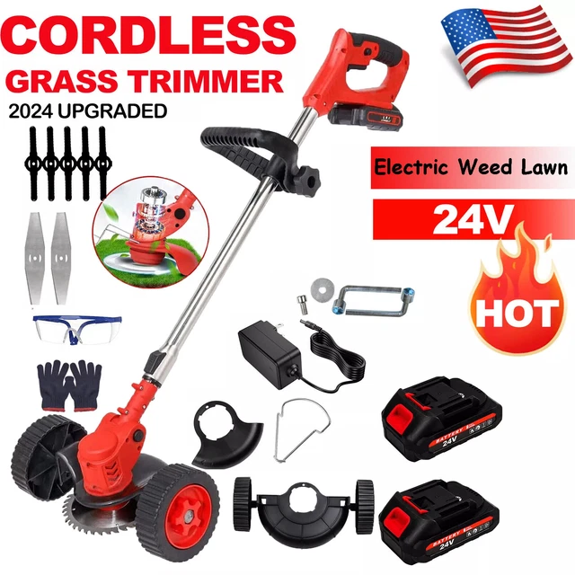 CORDLESS ELECTRIC GRASS String Trimmer Lawn Edger Weed Wacker Cutter ...