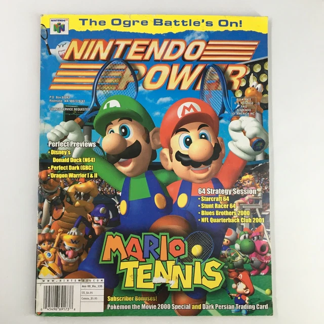 NINTENDO POWER MAGAZINE Vol 134 August 2000 Mario Tennis Dragon Warrior ...