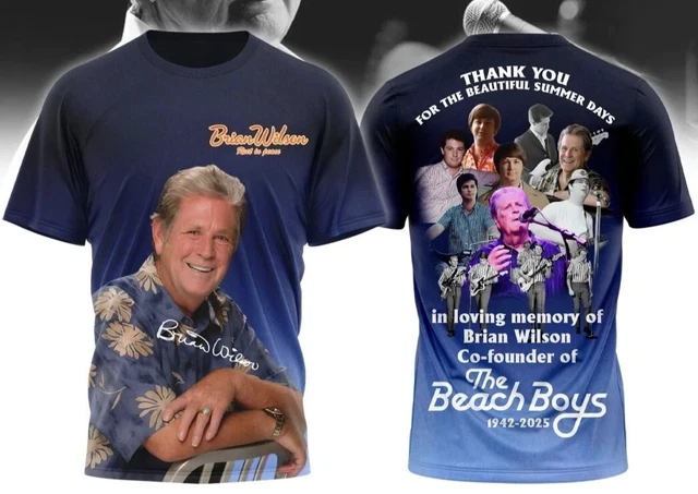 IN LOVING MEMORY Of Brian Wilson The Beach Boys 1942-2025 3D T-Shirt ...