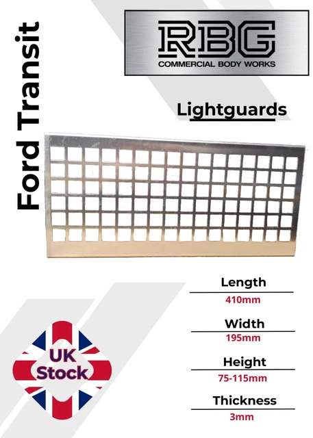 LIGHT GUARDS FOR Ford Transit PAIR 3mm Galvanized Aluminium Truck ...