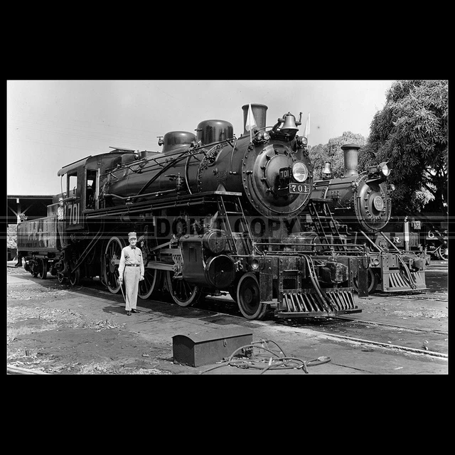 PHOTO T.000820 STEAM LOCOMOTIVE MOGUL 701 PANAMA CANAL RAILWAY TRAIN ...