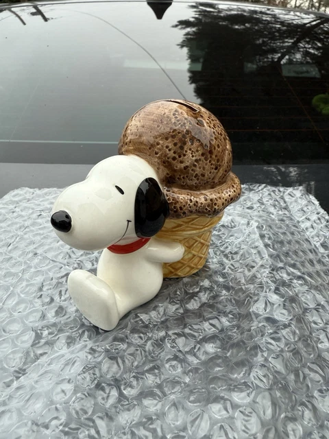 RARE VINTAGE SNOOPY PEANUTS Ice Cream Cone Bank Junk Food Series 1966 ...
