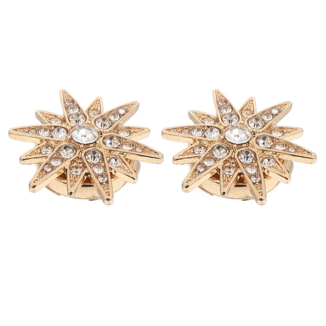 DECORATIVE BUTTON COVERS Rhinestone Buttons Clip-on Embellishments for ...