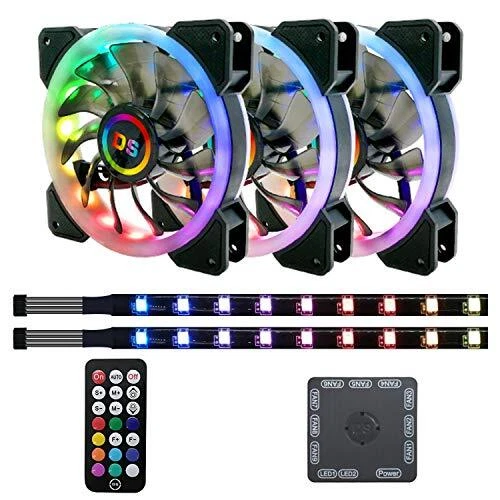 DS-A03 DS ADDRESSABLE RGB LED 120MM Case Fans Remote Control for PC £39 ...