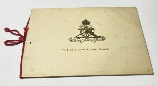 WW1 RFA ROYAL Field Artillery No 1 officer Cadet School Christmas Card ...