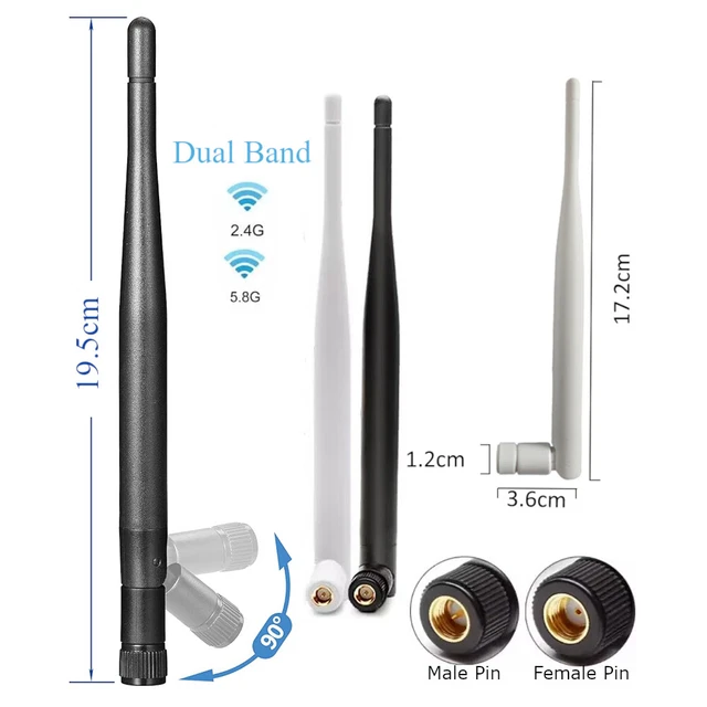 5DBI DUAL BAND WiFi SMA Antenna Broadband Router Modem Hotspot CCTV ...