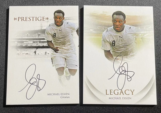 LOT 2023 FUTERA Unique Michael Essien autographe sur carte SP Chelsea 2 ...