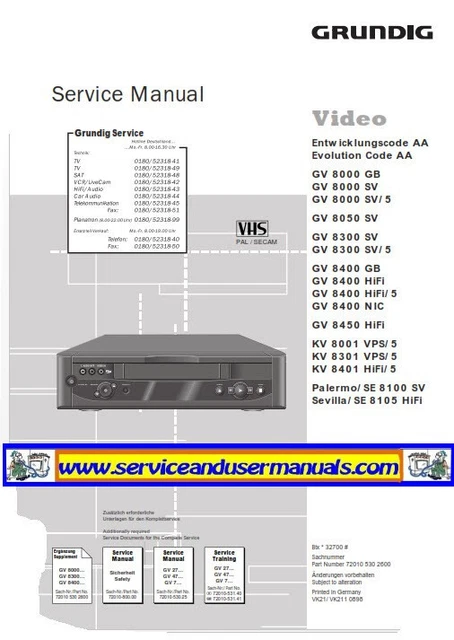 GRUNDIG - 4 - Manuali Tecnici Manuali Uso - Service and User Manuals - PDF FILE EUR 5,00 ...