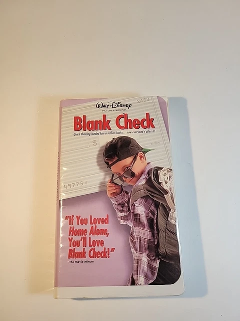WALT DISNEY PICTURES Presents Blank Check (VHS, 2000) RARE Clamshell £ ...