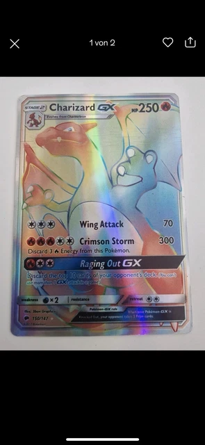 CHARIZARD GX RAINBOW 150/147;POKEMONKARTE;250 KP;Englisch EUR 90,00 ...
