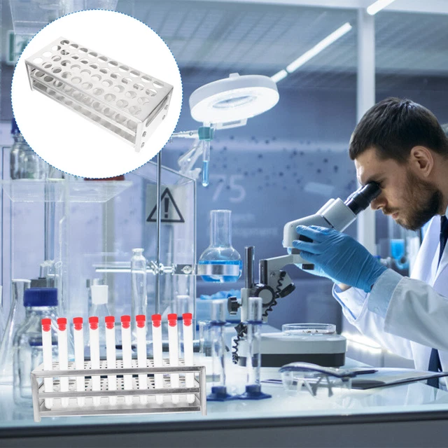 METAL TEST TUBE Holder Centrifuge Tube Rack Aluminum Lab Equipment ...