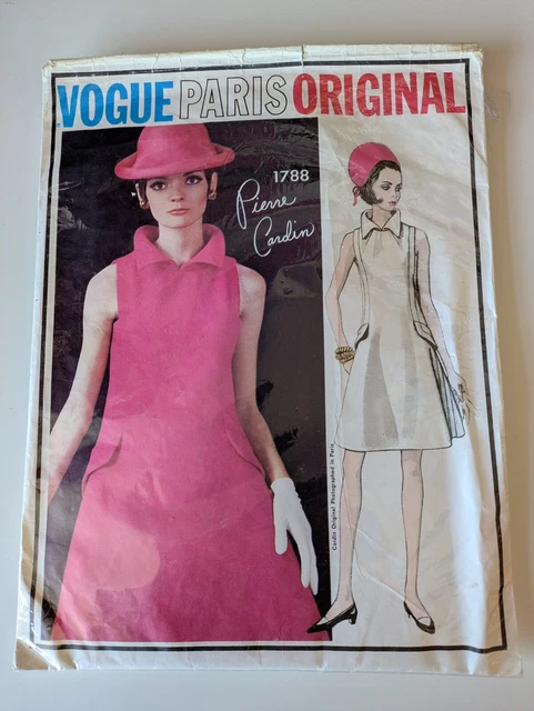VOGUE PARIS ORIGINAL Pierre Cardin sewing pattern 1788 Size 14 Bust 34 ...