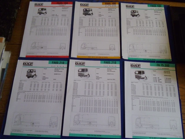 LEYLAND DAF Fa Series Lorry, Truck, Commercial Spec Sheets Brochures £7 ...