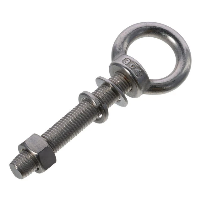 STAINLESS STEEL EYE Bolt with Nut Washer Flat Lifting Ring Eye Bolt EUR ...