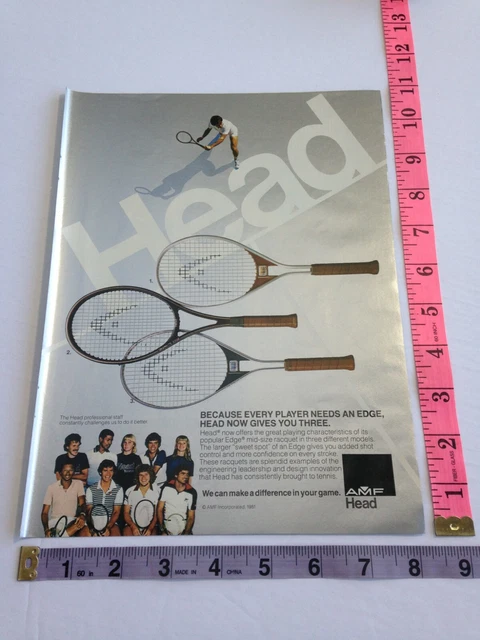 PRINT AD MAGAZINE Clipping - Head tennis rackets photo - 80's vintage ...