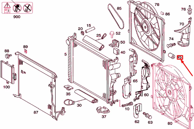 MERCEDES-BENZ S W220 manchon de ventilateur A2205000293 NEUF VRAI EUR ...