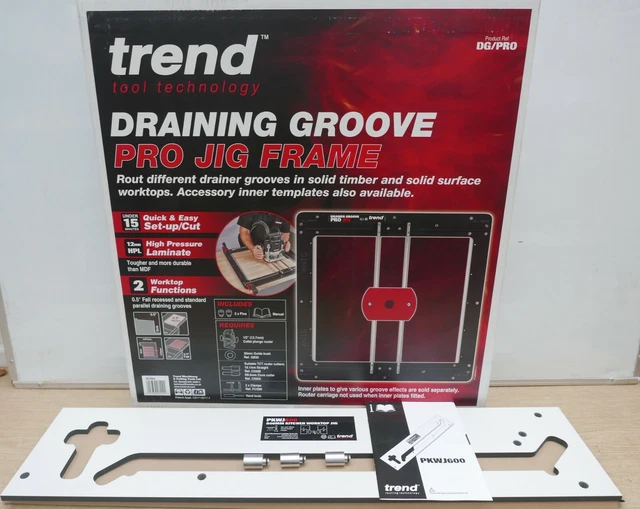 TREND DRAINING DRAINER Groove Router Jig Dg/Pro + Pkwj600 600Mm Worktop ...