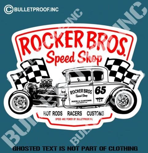 ROCKER BROS DECAL Sticker Americana Car Rat Rod Hot Rod Garage Mancave ...