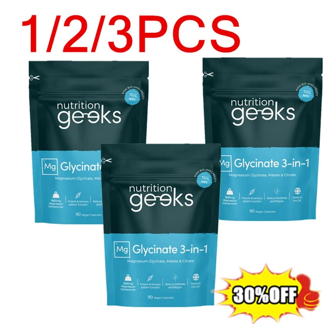 1-3X MAGNESIUM GLYCINATE 3`in-1 - Nutrition GeeksCapsules NEW EUR 10,47 ...