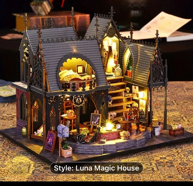DOLLS HOUSE KIT "luna magic house” Craft Kit With Lighting System £27. ...