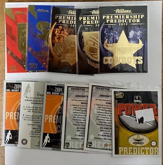 SELECT AUSTRALIA NRL League Premiership Predictor Card 2004 2005 2018 ...