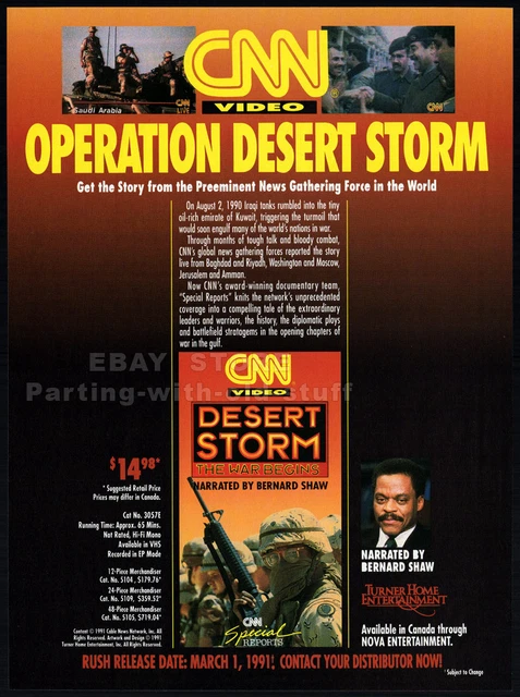 CNN: OPERATION DESERT STORM__Original 1991 Trade print AD promo ...