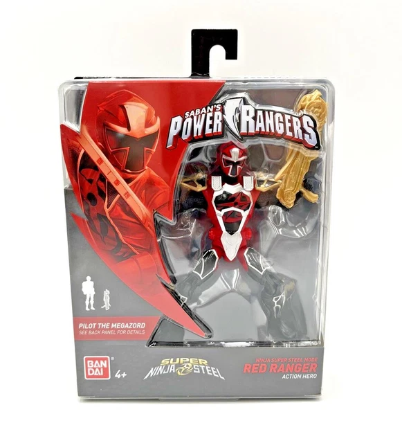 FIGURINE POWER RANGERS Super Ninja Steel Mode Ranger Rouge Brody Romero ...