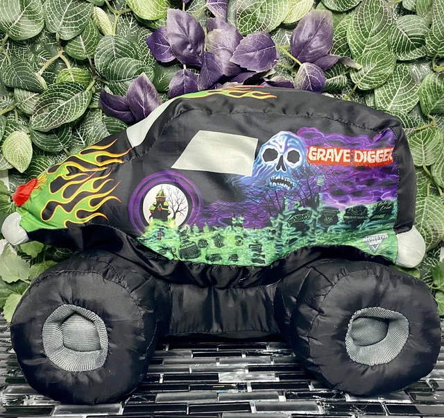 MONSTER JAM GRAVE Digger Plush 14” Truck Soft Stuffed Plush Pillow Toy ...
