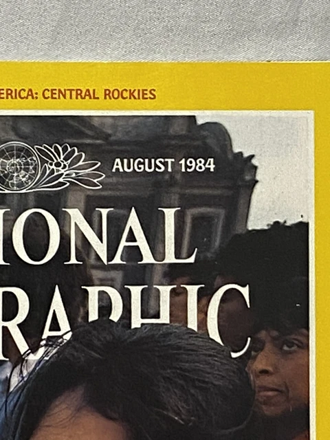 NATIONAL GEOGRAPHIC MAGAZINE August 1984 Issue Central Rockies Map Vol ...
