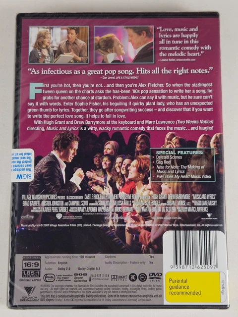 MUSIC AND LYRICS DVD (New & Sealed) Region 4 £6.35 - PicClick UK