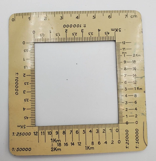ORIGINAL WWII WW2 German ruler Map template Distance Tool Artillery ...