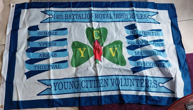 ROYAL IRISH RIFLES 14th battalion YCV Flag 3X5FT £15.00 - PicClick UK
