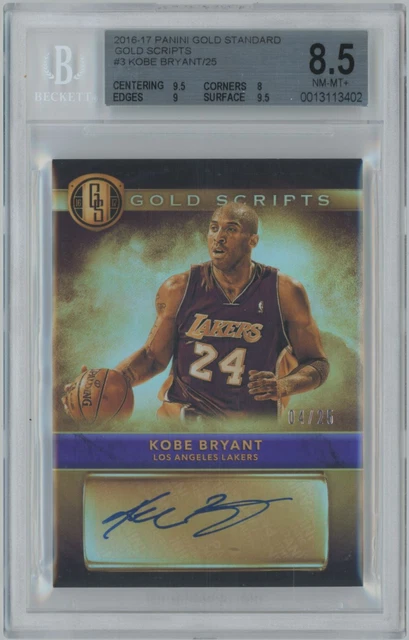 KOBE BRYANT 2016-17 Panini Gold Standard Gold Scripts #3 Auto /25 BGS 8 ...