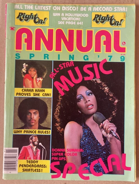 DONNA SUMMER RIGHT On MAGAZINE Chaka Kahn PRINCE Teddy Pendergrass LENA ...