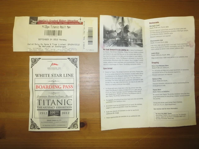 RMS TITANIC TICKET ID Card Titanic Boarding Pass History Memorabilia ...