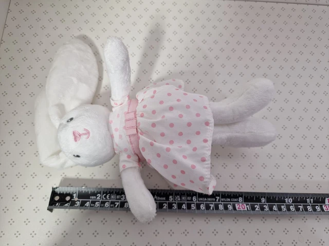 M&S WHITE BUNNY Rabbit Pink Polka Dot Dress Soft Toy Teddy Plush £8.99 ...