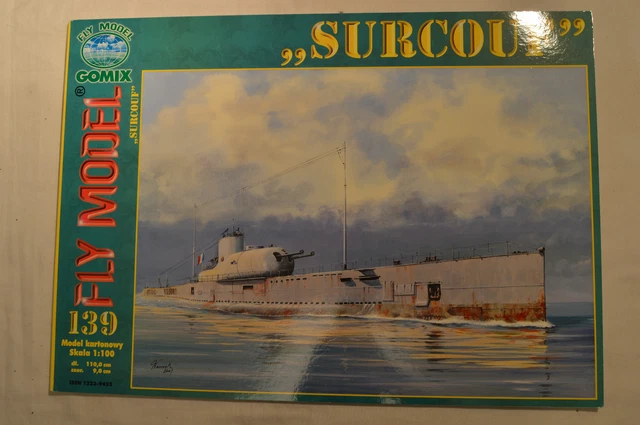 FLY MODELS, GOMIX 1:100 Scale Card Model Of Submarine "Surcouf", New £3 ...