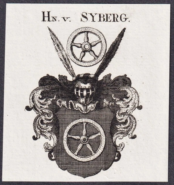 SYBERG ARMOIRIES COAT Of Arms Adel Héraldique Gravure sur Cuivre 1820 ...