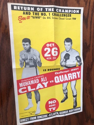 VERY RARE ORIGINAL 1970 MUHAMMAD ALI vs JERRY QUARRY BOXING POSTER 14in ...