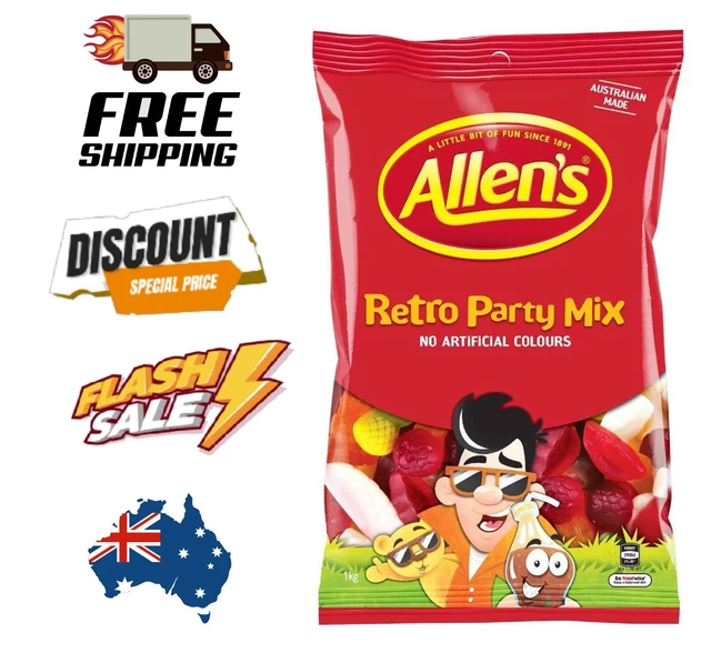 ALLENS RETRO PARTY Mix Bulk Bag Lollies 1kg | New | Free Delivery | Au ...