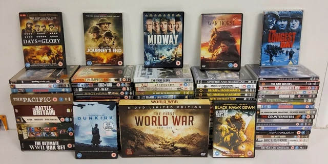 86 X WAR DVD JobLot - Midway Journey's End War Horse Black Hawk Down ...