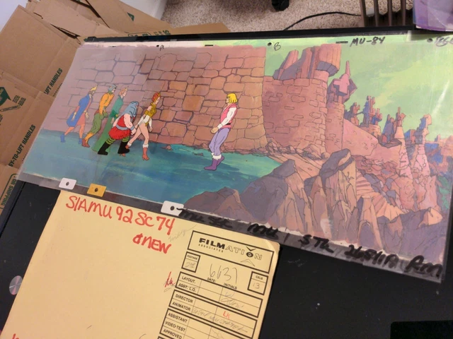 VINTAGE HE-MAN ANIMATION CEL BACKGROUND 80's MOTU filmation art SHE-RA ...